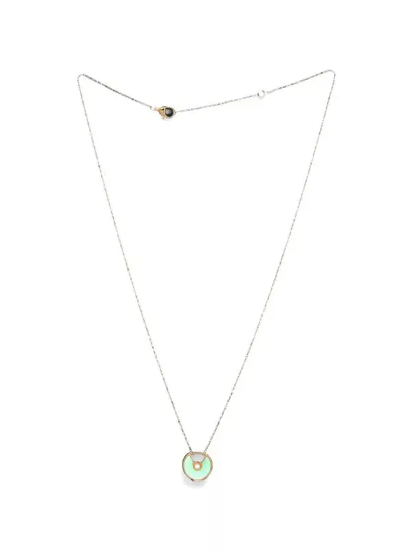 Cartier Amulette De Pendant 18k Yellow With Chrysoprase And Diamond Xs Necklace - Gold