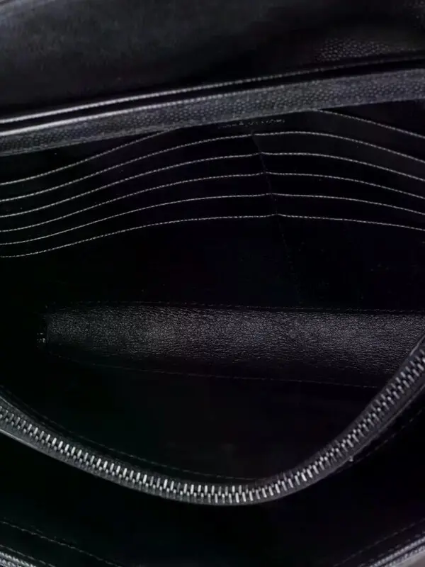 Saint Laurent Classic Monogram Wallet On Chain Matelasse Chevron Leather Medium Crossbody Bag