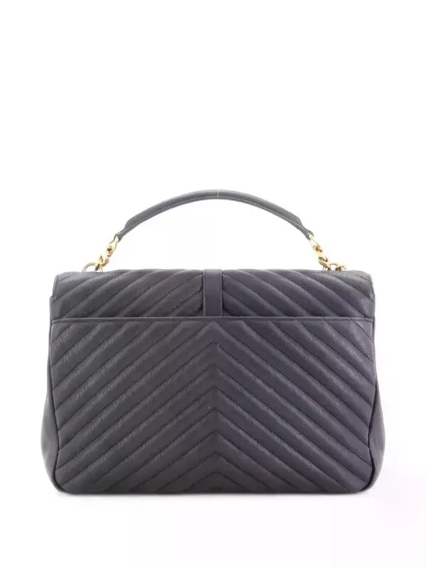 Saint Laurent Classic Monogram College Bag Matelasse Chevron Leather Large Shoulder Bag