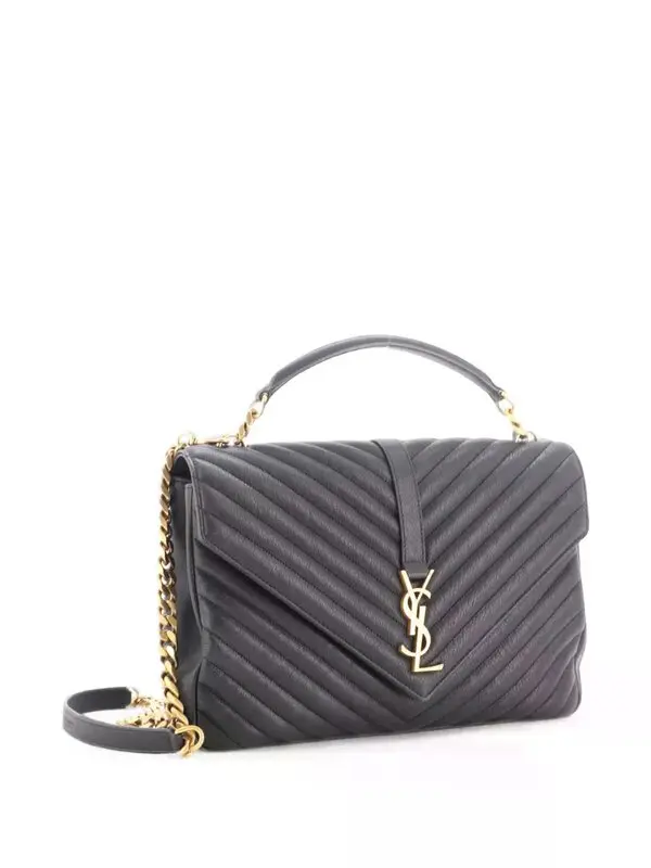 Saint Laurent Classic Monogram College Bag Matelasse Chevron Leather Large Shoulder Bag