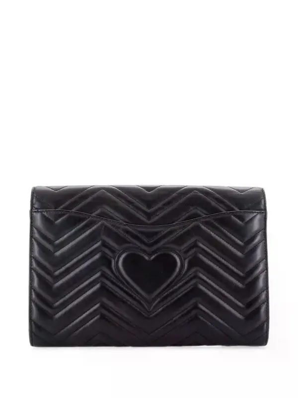 Gucci Gg Marmont Flap Matelasse Leather Clutch Bag