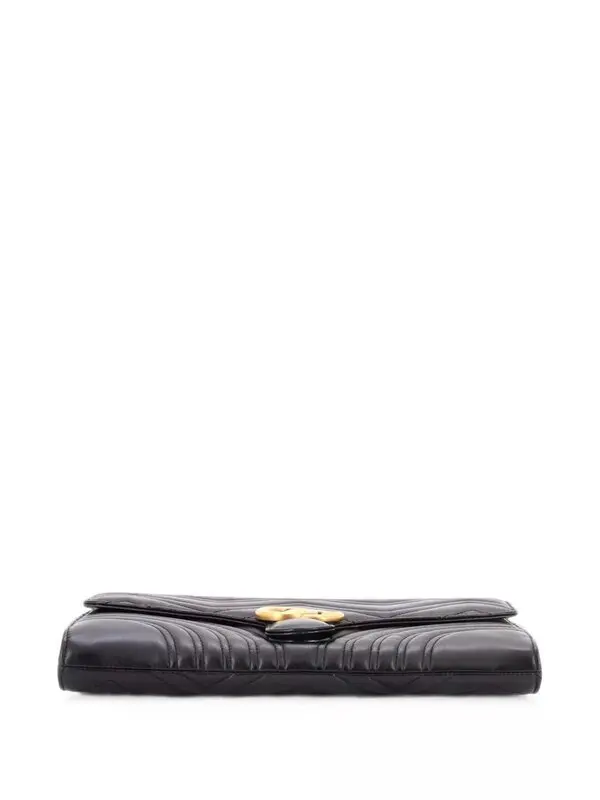 Gucci Gg Marmont Flap Matelasse Leather Clutch Bag