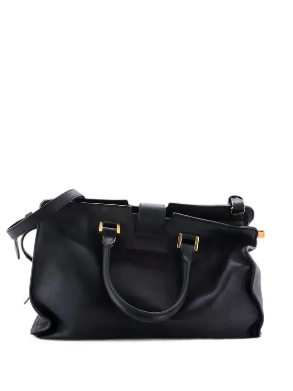 Saint Laurent Classic Y Cabas Leather Small Satchel - Black