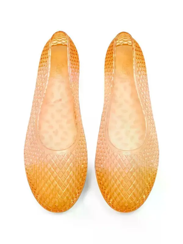 ANCIENT GREEK SANDALS Iro Diamond-lattice Jelly Ballet Flats - Neutrals
