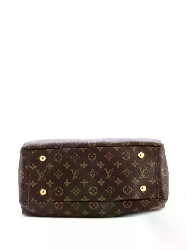 LOUIS VUITTON Pallas Tote Monogram Canvas With Leather Shoulder Bag - Black