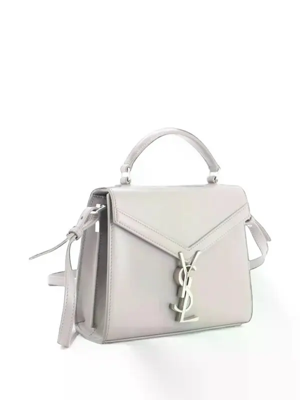 Saint Laurent Cassandra Top Handle Bag Leather Mini Shoulder Bag - Grey