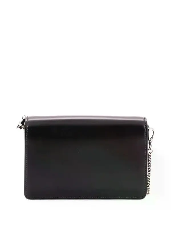 Prada Maxi Triangle Logo Chain Flap Bag Brushed Leather Small Crossbody Bag