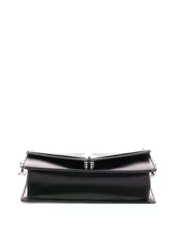 Prada Maxi Triangle Logo Chain Flap Bag Brushed Leather Small Crossbody Bag