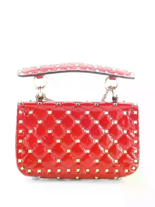 Valentino Garavani Rockstud Spike Flap Bag Quilted Patent Small Shoulder Bag