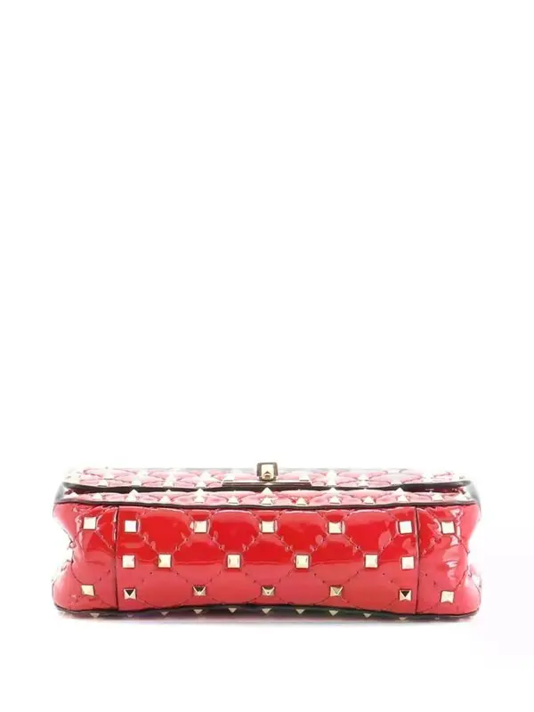 Valentino Garavani Rockstud Spike Flap Bag Quilted Patent Small Shoulder Bag