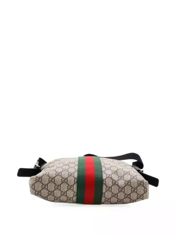 Gucci Web Messenger Bag Gg Coated Canvas Medium Crossbody Bag