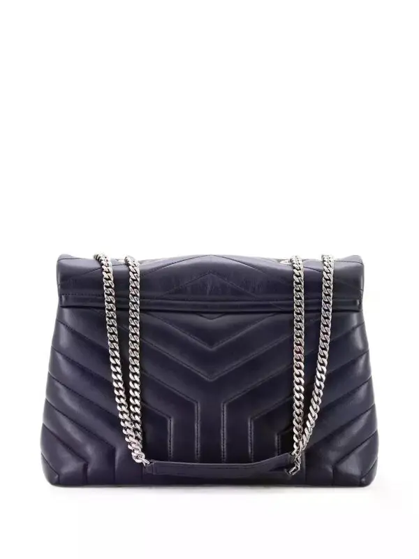 Saint Laurent Loulou Matelasse Chevron Leather Medium Shoulder Bag - Blue