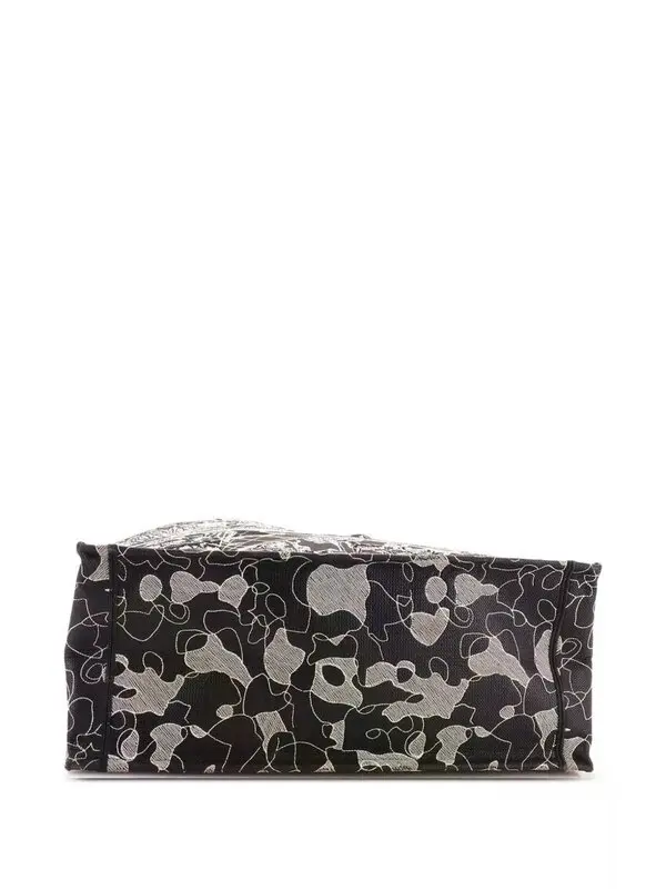 Dior Book Embroidered Canvas Large Tote Bag - Black