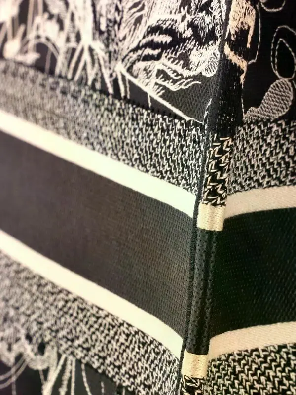 Dior Book Embroidered Canvas Large Tote Bag - Black