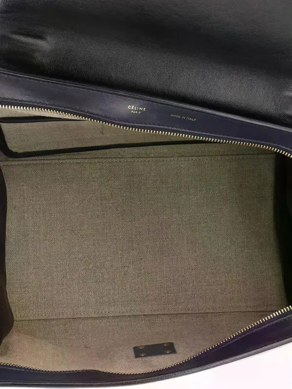 Celine Trapeze Bag Leather With Canvas Medium Satchel