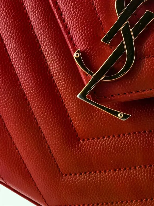 Saint Laurent Classic Monogram Envelope Satchel Matelasse Chevron Leather Large Shoulder Bag