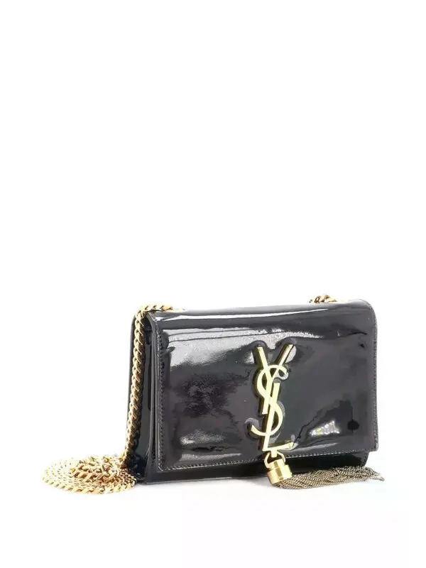Saint Laurent Classic Monogram Tassel Patent Small Crossbody Bag