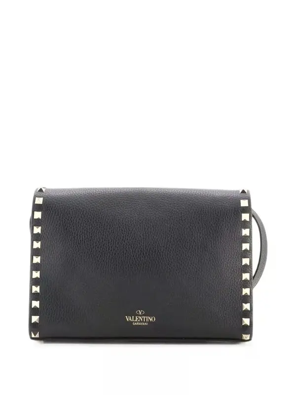 Valentino Garavani Rockstud Flip Lock Flap Bag Leather Medium Crossbody Bag