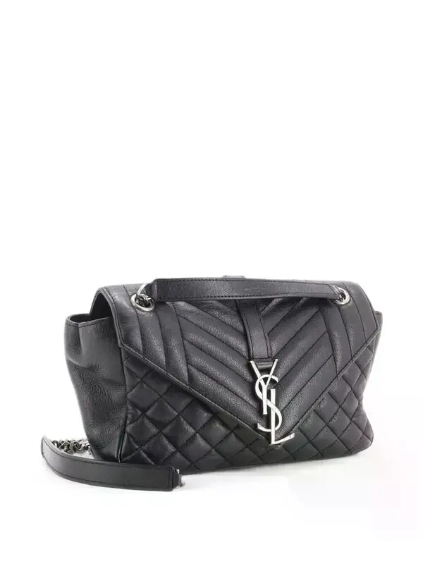 Saint Laurent Classic Monogram Slouchy Envelope Satchel Mixed Matelasse Leather Medium Shoulder Bag