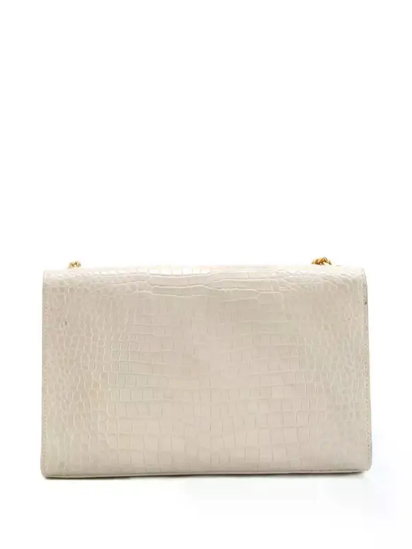 Saint Laurent Classic Monogram Tassel Crocodile Embossed Leather Medium Crossbody Bag