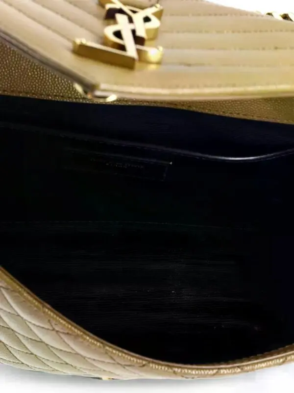 Saint Laurent Classic Monogram Envelope Satchel Mixed Matelasse Leather Medium Shoulder Bag