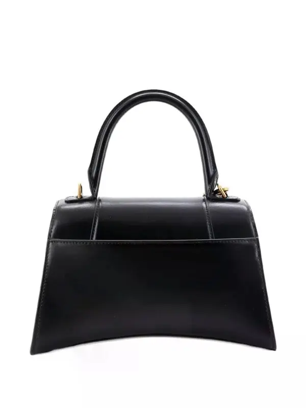 Balenciaga Hourglass Top Handle Bag Leather Small Satchel - Black
