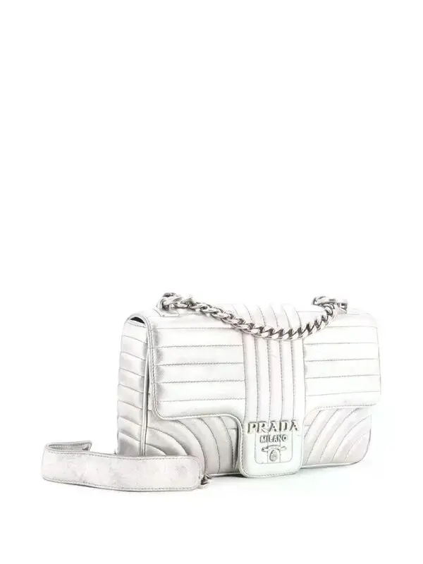 Prada Chain Flap Shoulder Bag Diagramme Quilted Leather Medium Crossbody Bag