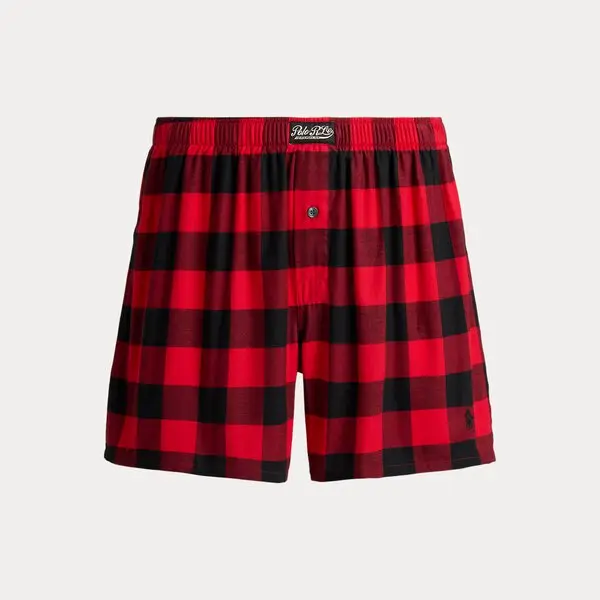 Ralph Lauren Plaid Cotton Flannel Boxer - Rl Red