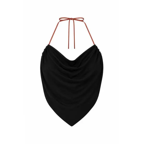 ATIYA LONDON Tencel Cowl Neck Tie Top