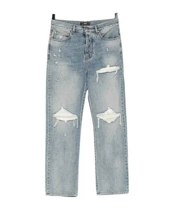 Amiri Distressed Straight-leg Jeans