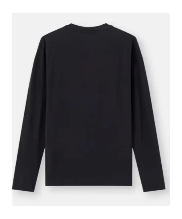 Stone Island Slim-fit Long-sleeve T-shirt With Tonal Compass Logo Patch - Black