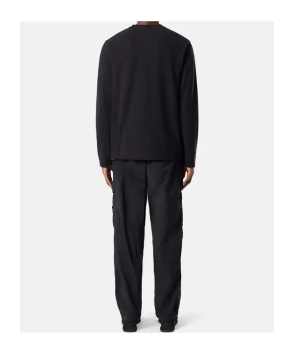 Stone Island Slim-fit Long-sleeve T-shirt With Tonal Compass Logo Patch - Black