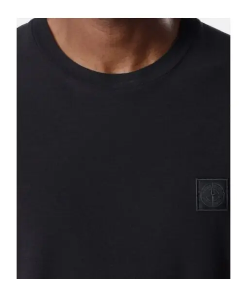 Stone Island Slim-fit Long-sleeve T-shirt With Tonal Compass Logo Patch - Black