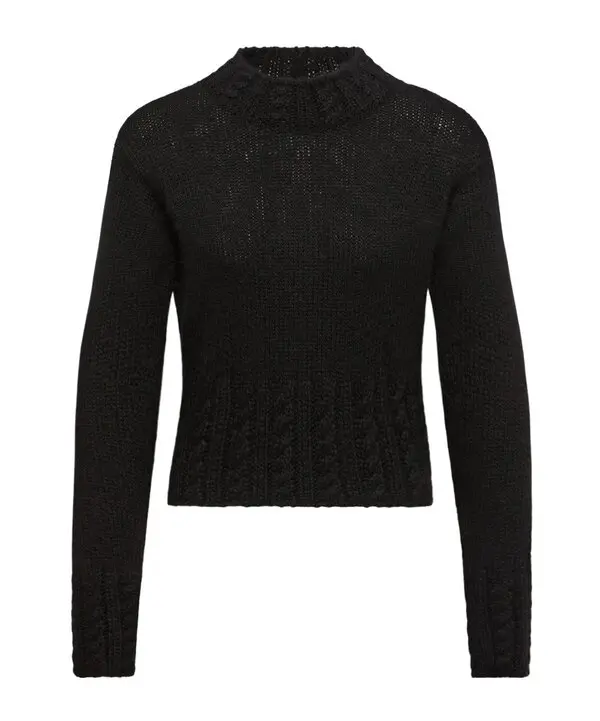 Moncler Logo Patch Crewneck Knitted Jumper
