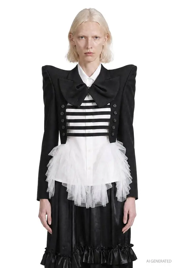 Noir Kei Ninomiya Lace Open Blazer