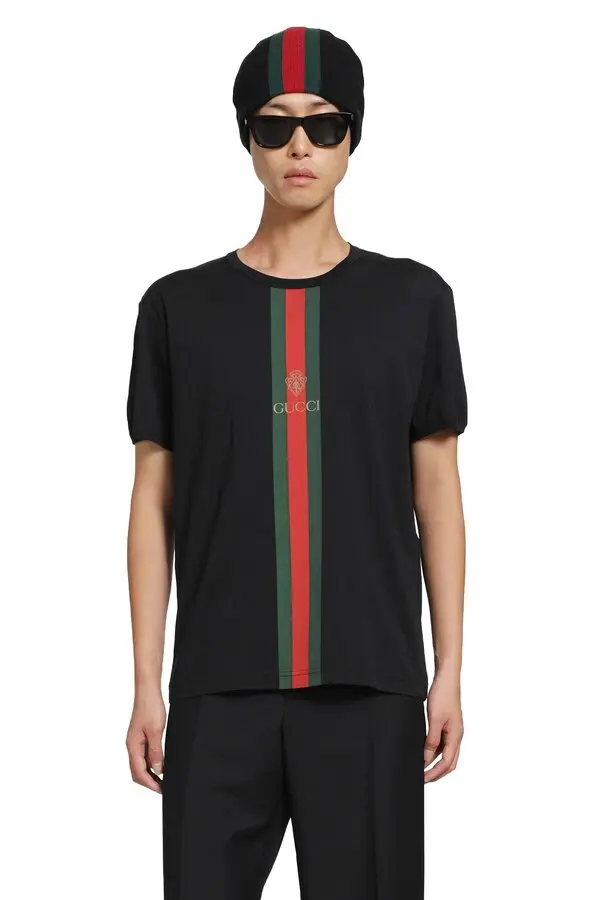Gucci Web Crest Logo T-shirt - Black