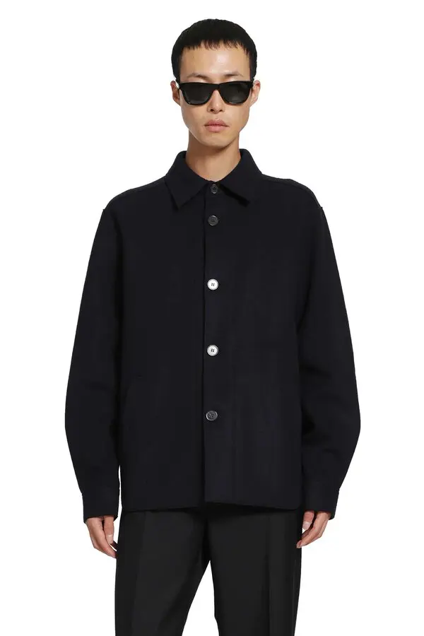 Harris Wharf London Wool Cashmere Shirt Jacket