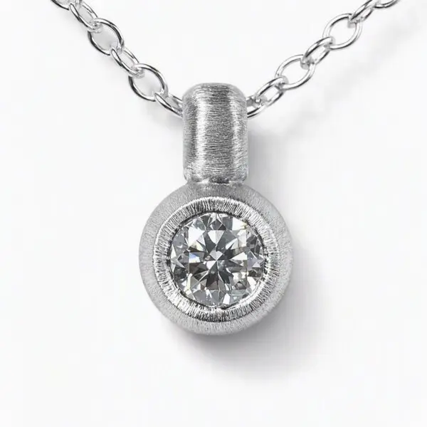 ADRIAN ASHLEY Pendant Featuring A Brilliant Cut Natural Diamond Reclaimed From Vintage Jewellery - Silver