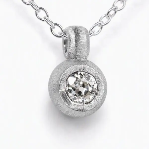 ADRIAN ASHLEY Pendant Featuring An Antique Old-cut Diamond Reclaimed From Vintage Jewellery Made In England - Silver
