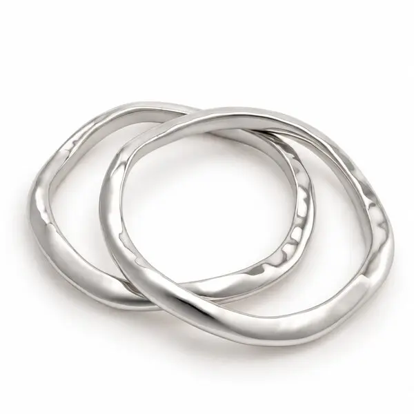 HYE JANE JEWELRY Bond Molten Bangle Set - Silver