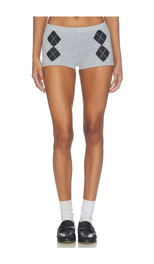 LOVERS AND FRIENDS Gisselle Argyle Short In Grey - Grey Multi