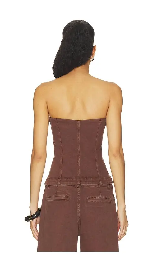 SOVERE / Dakota Denim Bodice Top In Brown