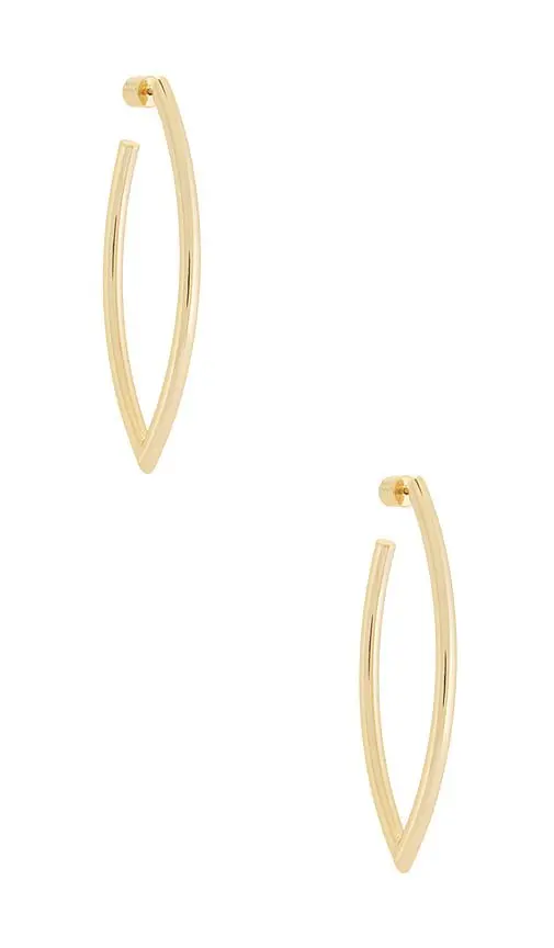 JENNIFER FISHER Medium Feather Hoop Earrings In Metallic - Gold