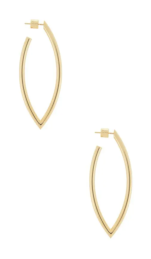 JENNIFER FISHER Medium Feather Hoop Earrings In Metallic