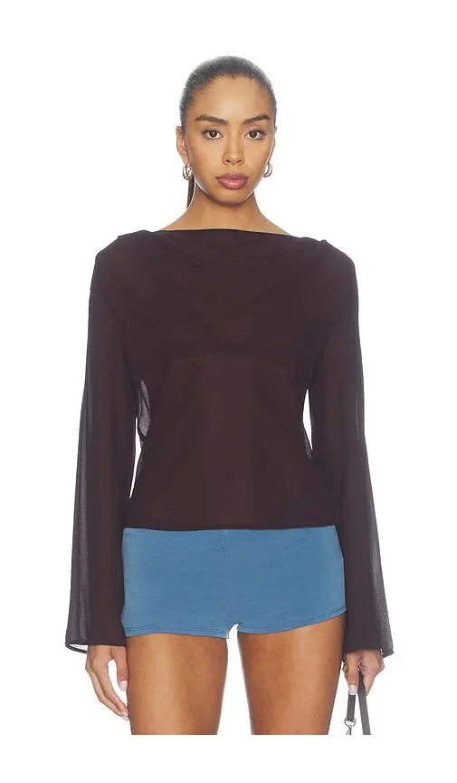 SEVEN WONDERS Luciana Boat Neck Long Sleeve Top