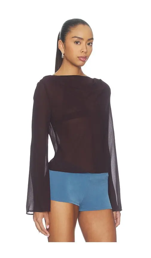 SEVEN WONDERS Luciana Boat Neck Long Sleeve Top