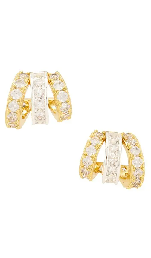 MIRANDA FRYE Sabrina Huggies Earrings In Metallic