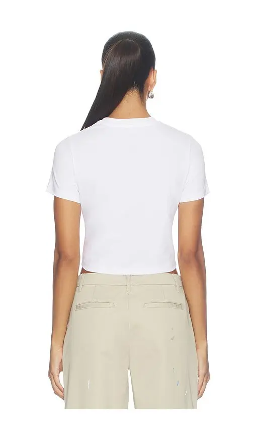 Casablanca Cropped Baby Tee In White