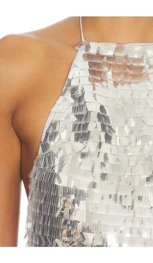 Retrofete Jawa Sequin Dress In Grey