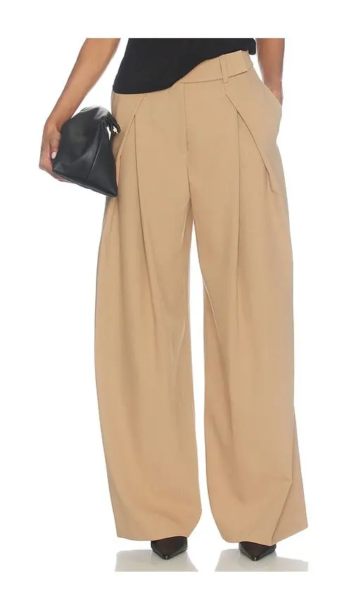 FAVORITE DAUGHTER Pleats For Days Pant In Brown